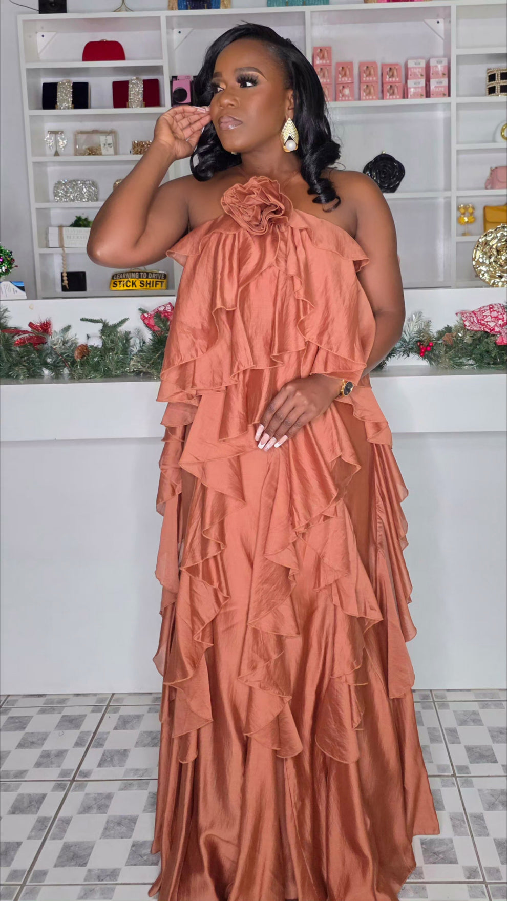 RETAIL ADDICT MAXI DRESS - RUST – PorshLyfe